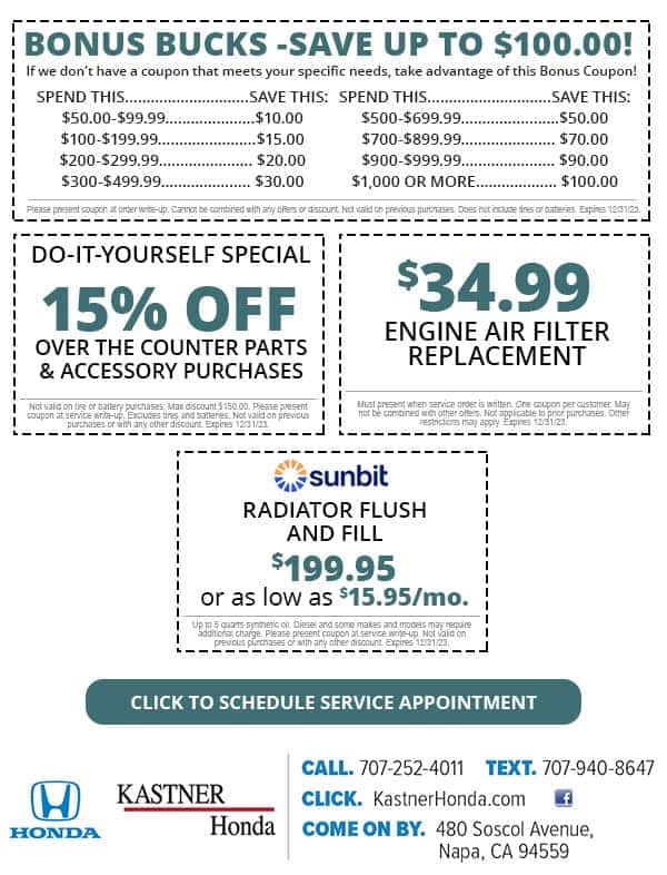 Auto Service Specials | Kastner Honda near Vallejo