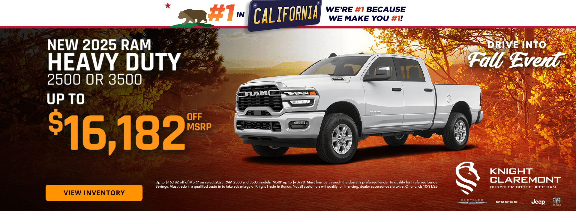Chrysler Dodge Ram Jeep Dealer Near Ontario, CA | Knight Claremont