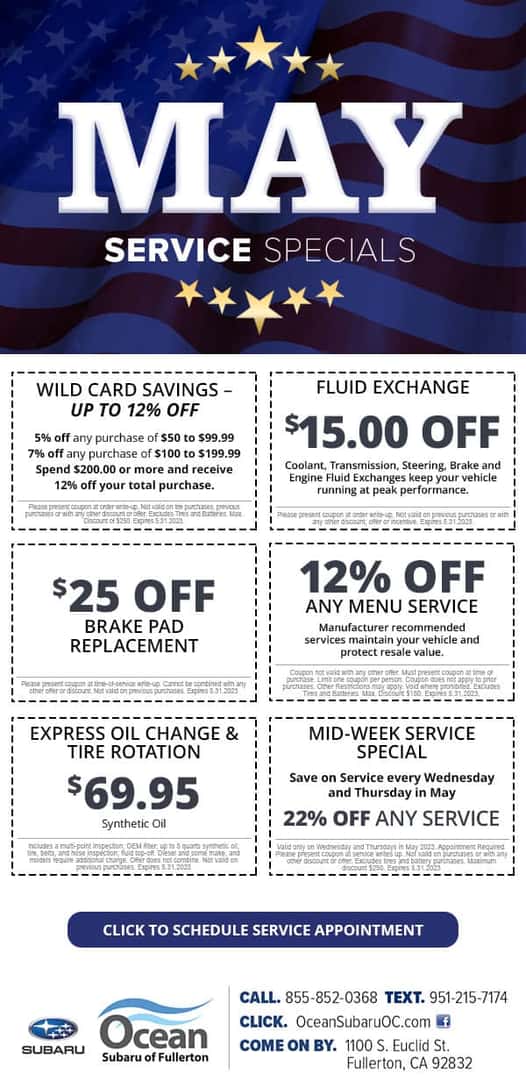 Auto Service Specials | Ocean Subaru of Fullerton near Whittier